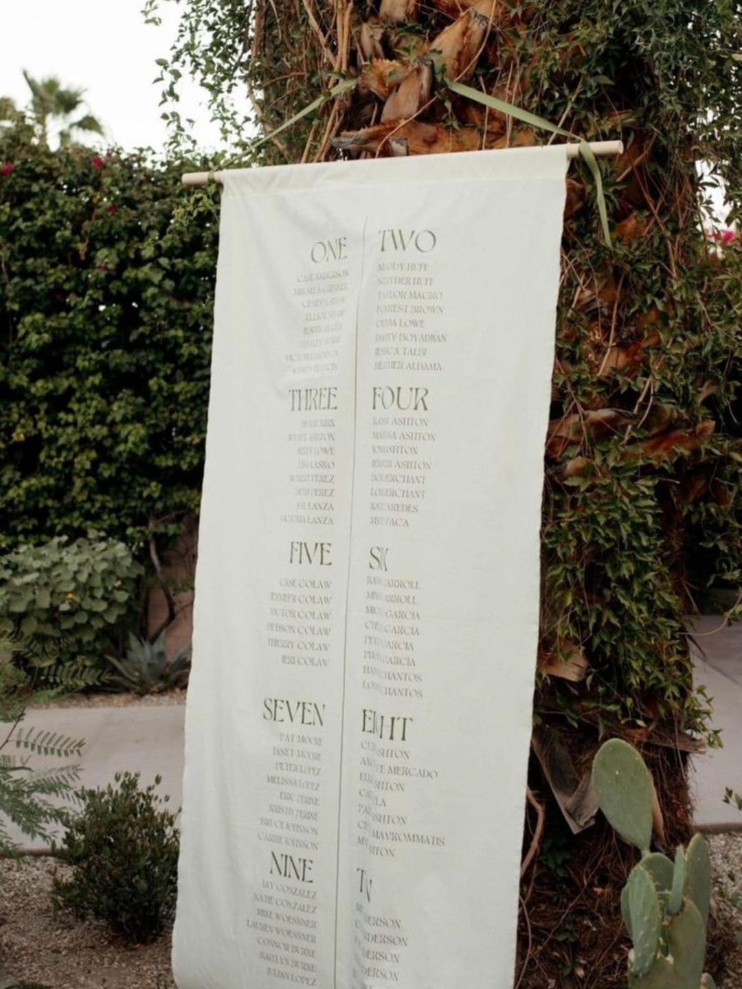 Linen Fabric Wedding Seating Chart, Fabric Wedding Table Plan ...