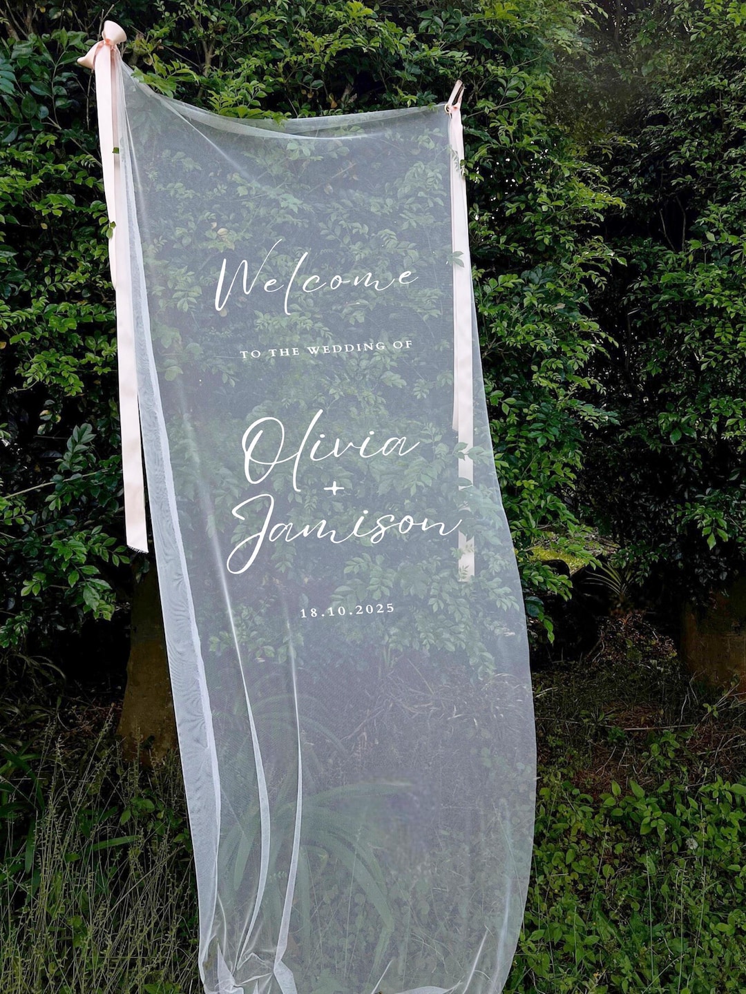 Fabric Wedding Welcome Sign, Personalized Wedding Welcome Sign, Fabric ...