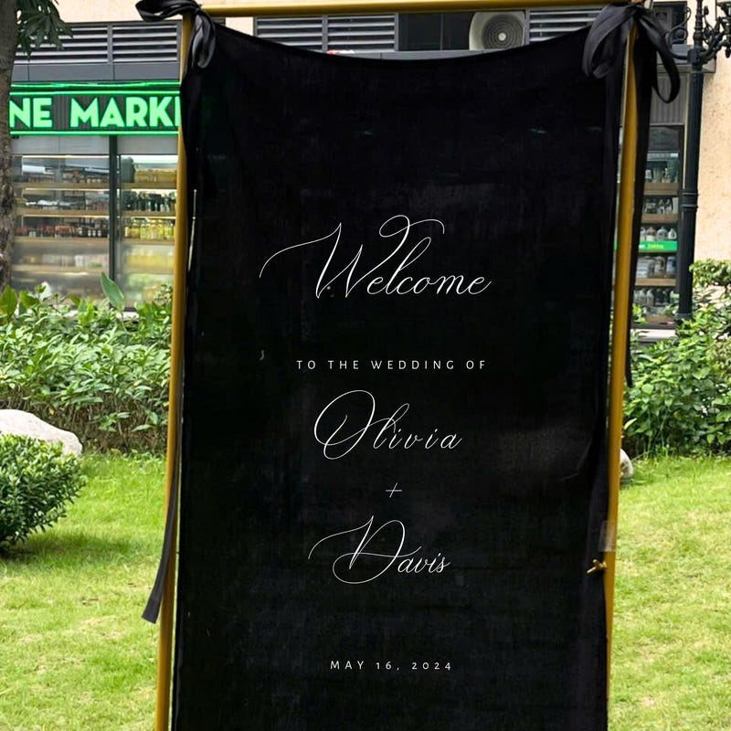 Velvet Fabric Welcome Sign - Etsy
