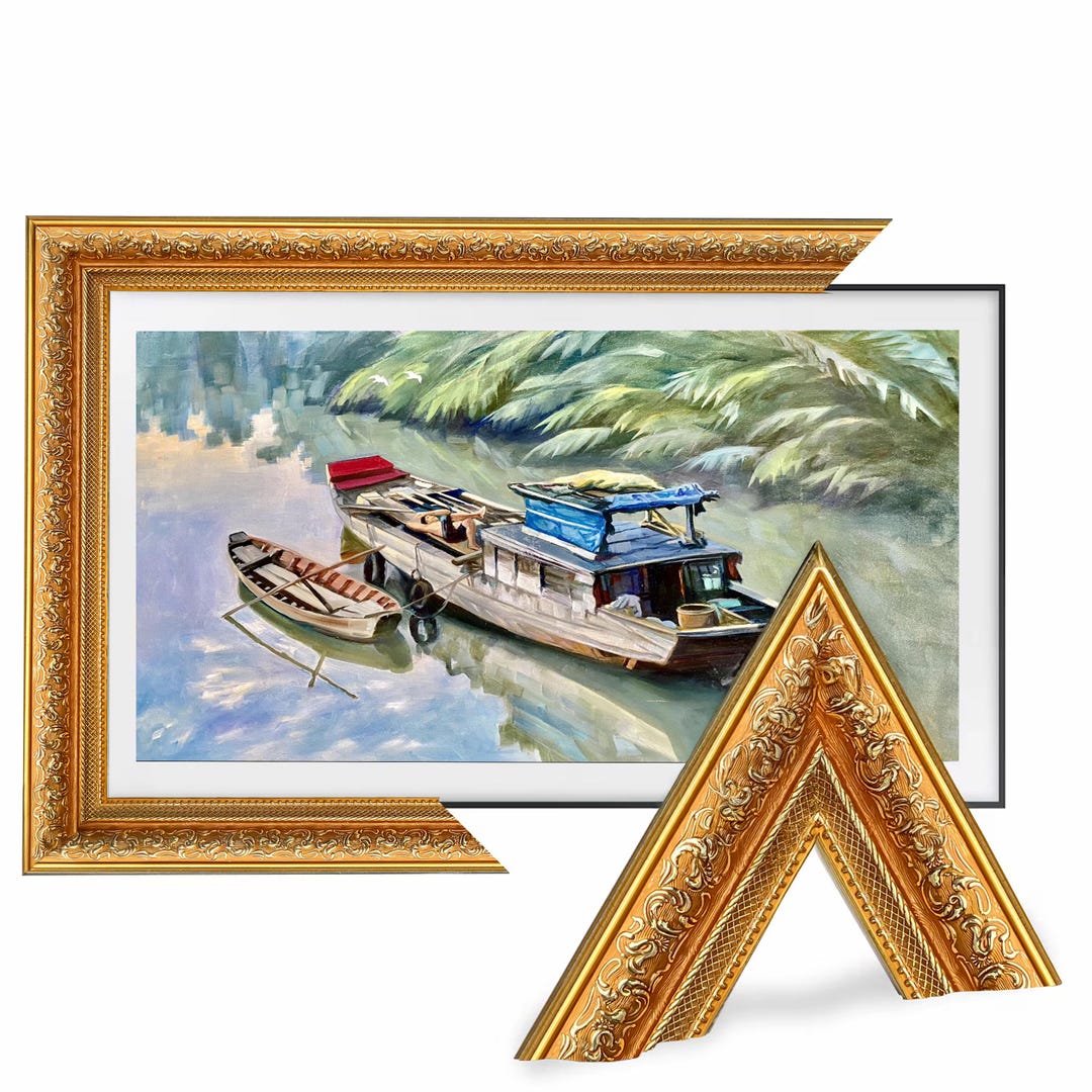 Samsung Frame Tv Bezel, Rustic Gold Bezel TV Frame, Customizable TV ...