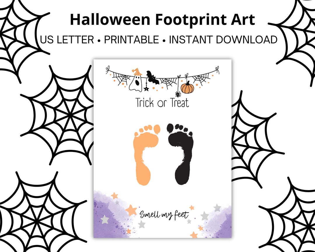 Halloween Trick or Treat Smell My Feet Footprint Art: Halloween ...