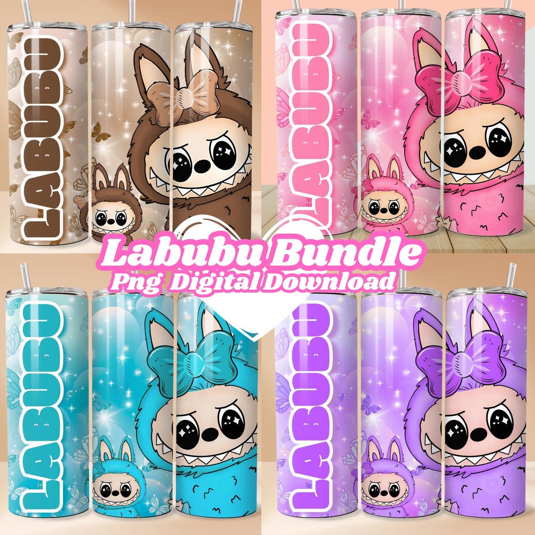 LABUBU Cartoon 20 Oz Tumbler Wrap Bundle PNG Digital File 4 Files - Etsy