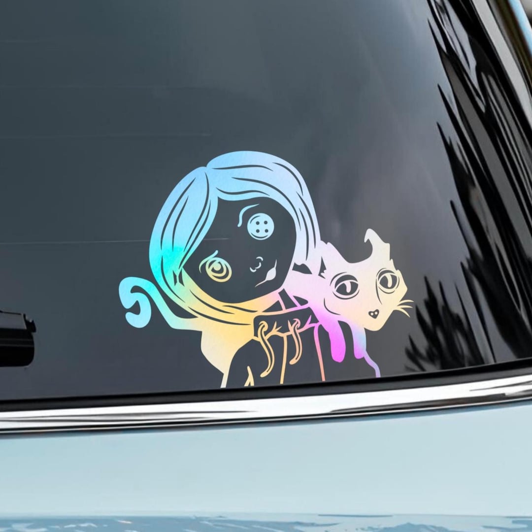 Caroline and Cat Peeker Vinyl Decal - for Cars, Laptops, Mugs & More ...