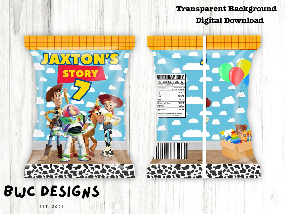 Toy Story, Customised Chip Packets, Party, Chip Packets, Digital ...