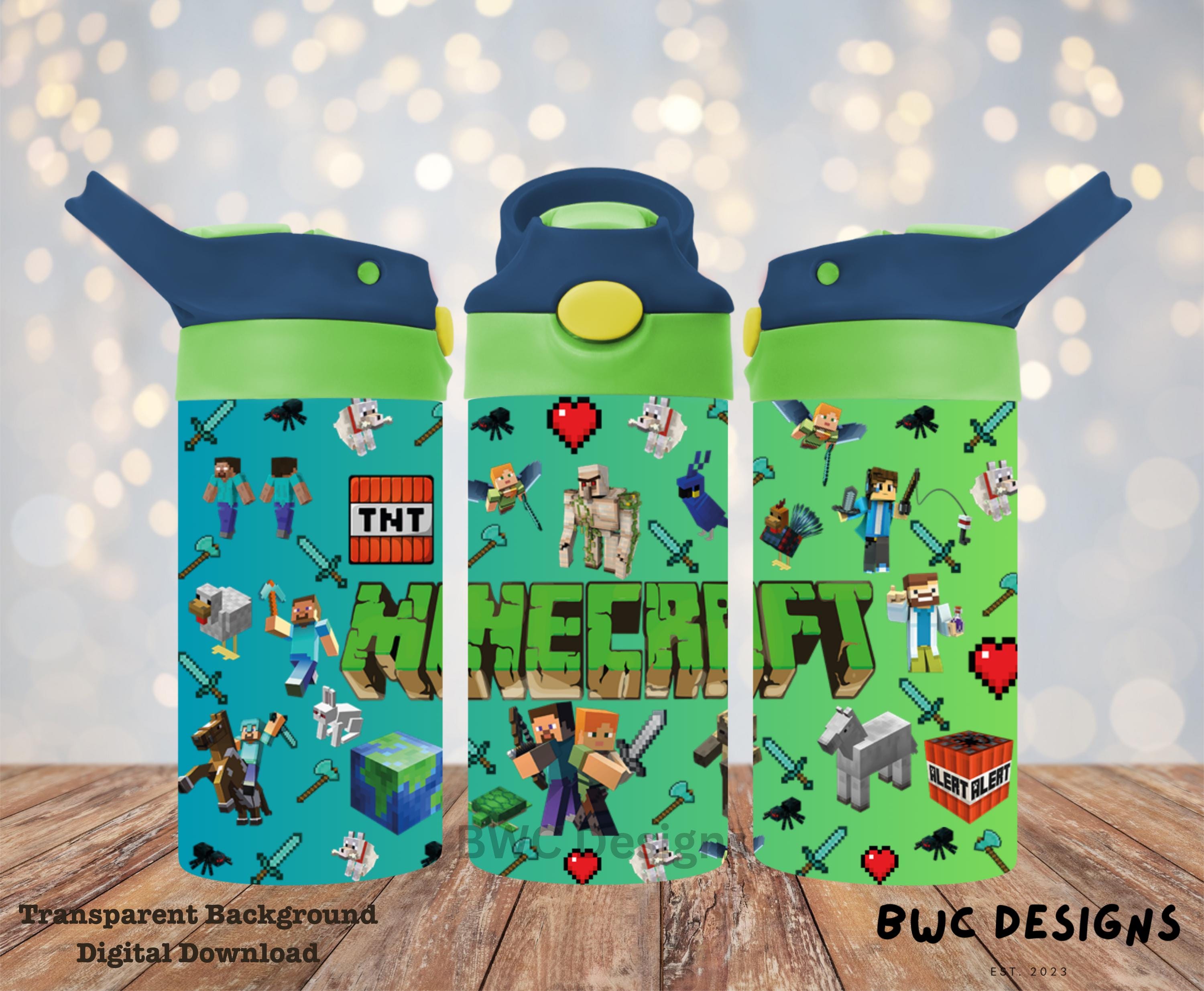 Minecraft, 12oz Kids Drink Bottle Sublimation/uvdtf Design Digital Png ...