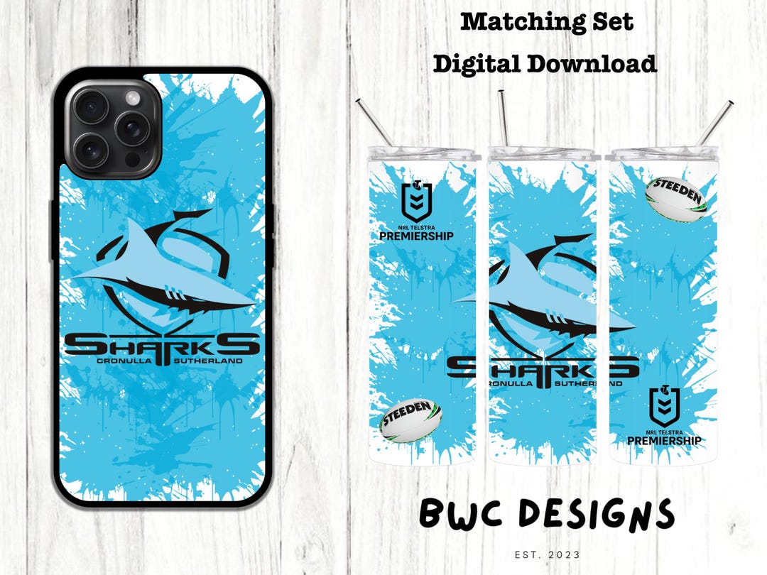 NRL Cronulla Sharks, Matching Set, Sublimation Phone Case Design and ...