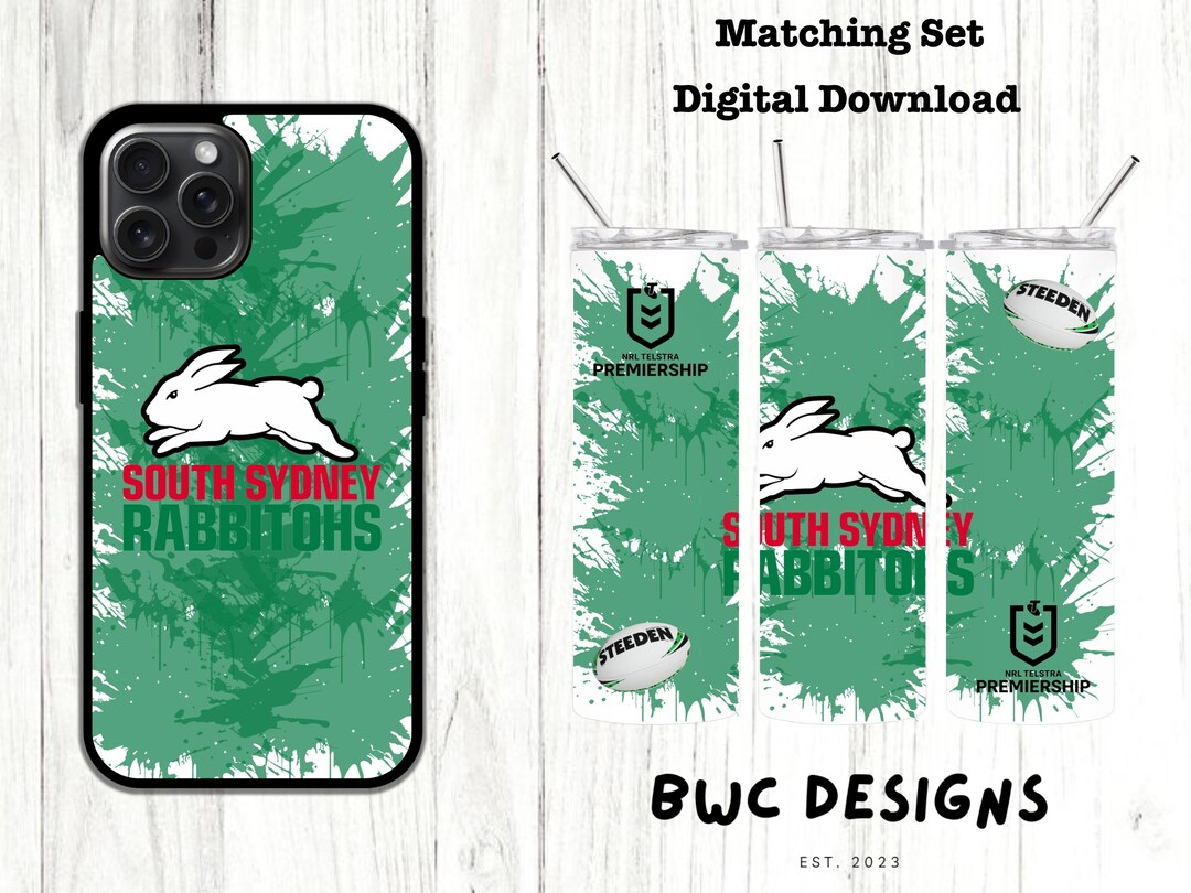 NRL South Sydney Rabbitohs, Matching Set, Sublimation Phone Case Design ...
