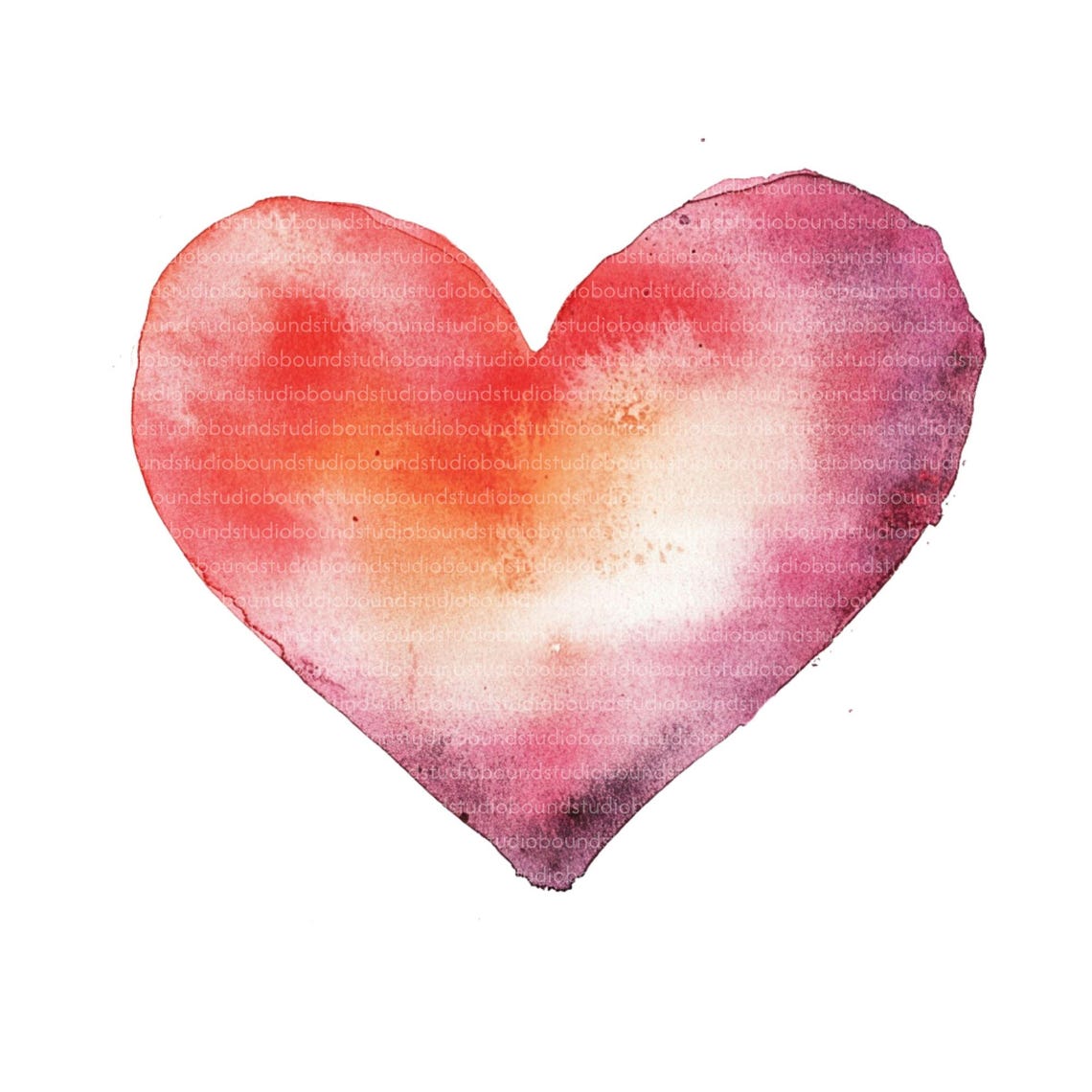 12 Watercolor Heart Clipart, Printable Watercolor Clipart, Valentine's ...
