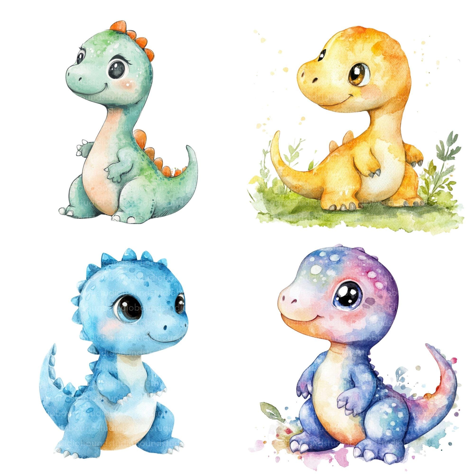 Watercolor Baby Dinosaur Clipart, Printable PNG/JPG (digital Download ...