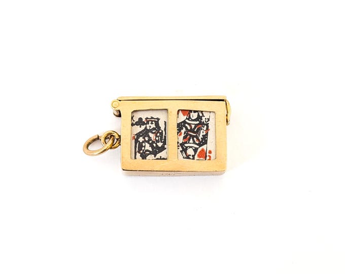 Vintage 14K Gold Miniature Card Deck Charm With Real Cards - Etsy