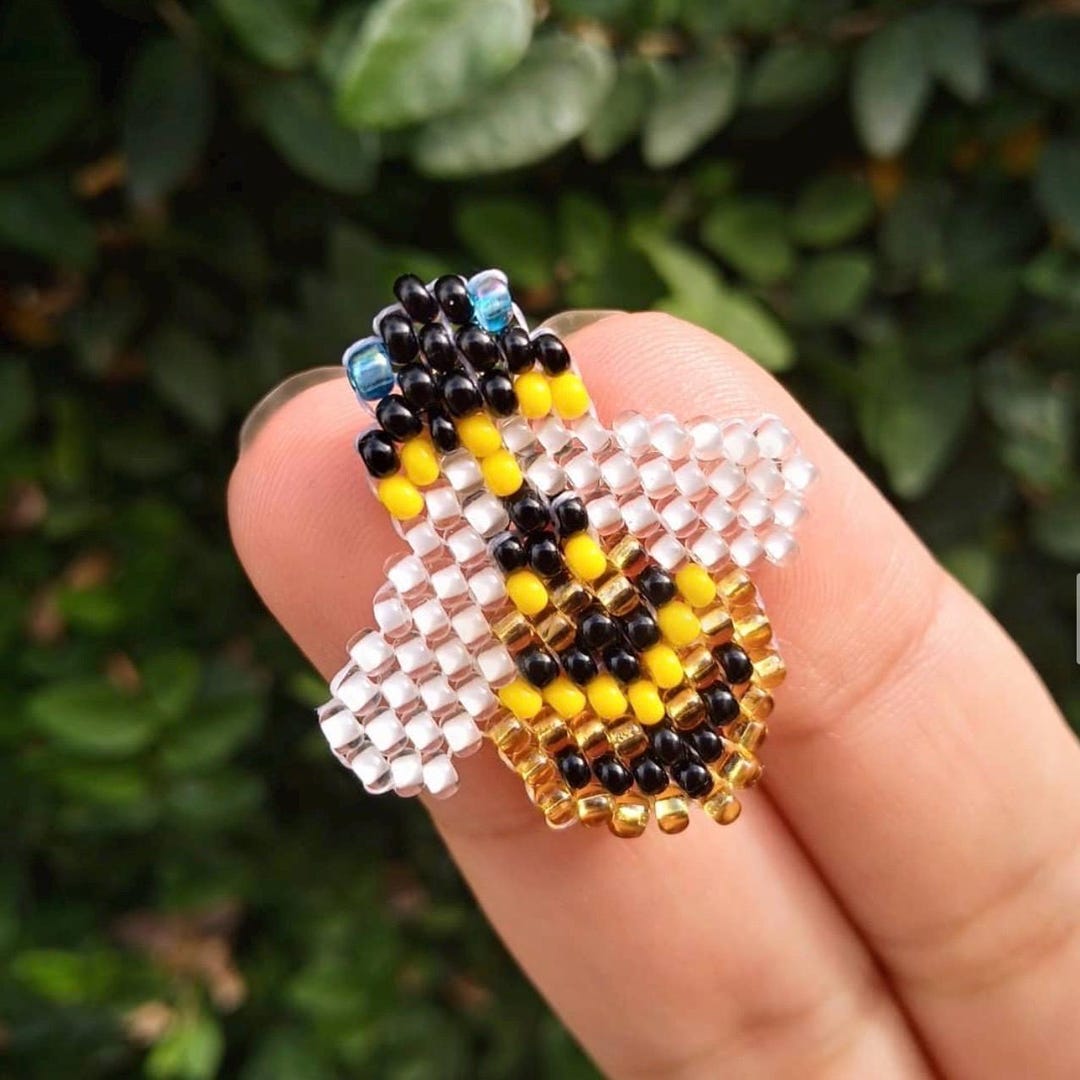 Handmade Beaded Bee – Czech Beads – Charm for Necklace, Bracelet, or ...