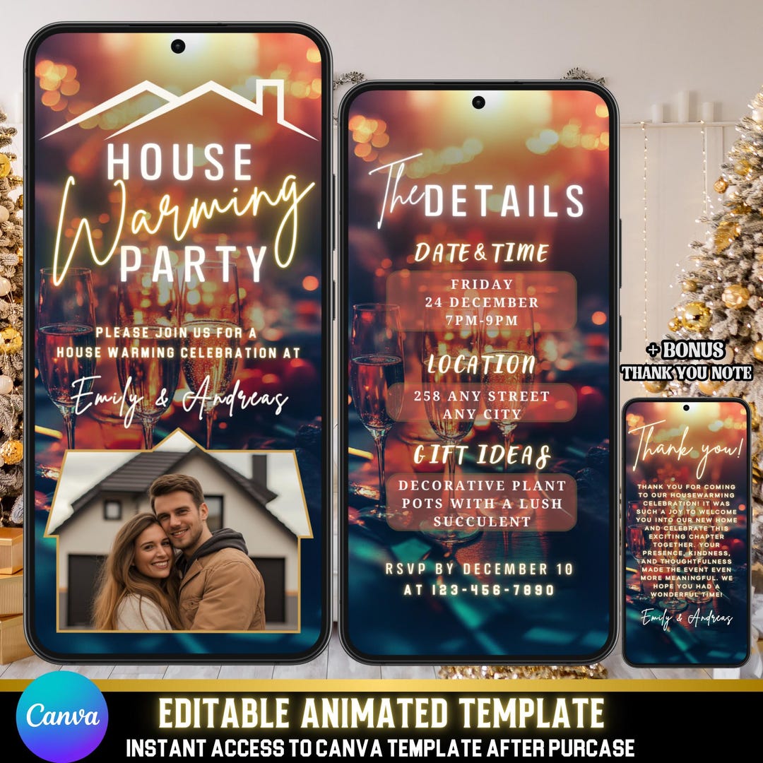 Animated Housewarming Party Invitation, New Home Celebration Digital ...