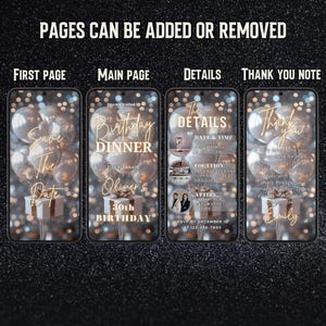 Animated Save the Date Birthday Dinner Invitation | Elegant Gold ...