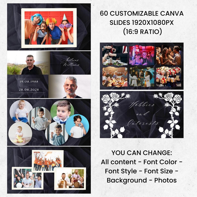 Elegant Black Funeral Tribute – Animated Slideshow Template With Music ...