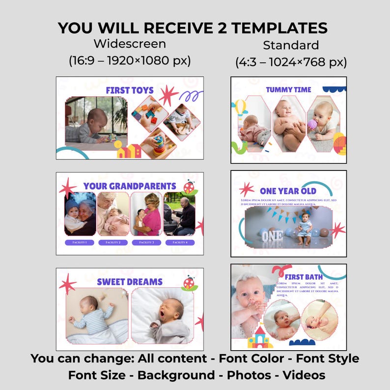 Baby Milestone Slideshow Canva Template, First Year Baby Video, Gift ...