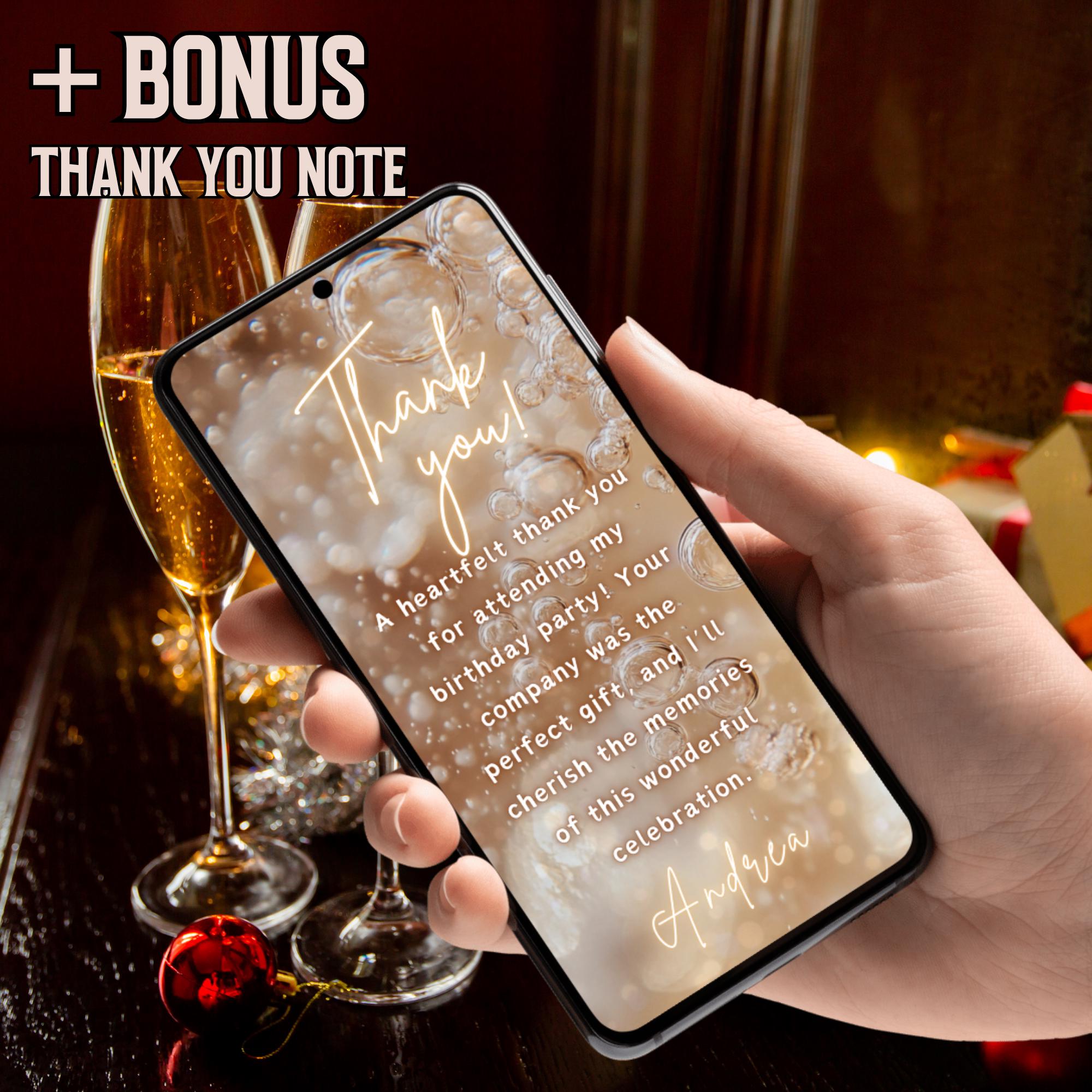 Elegant Animated Brunch Video Invitation, Gold & Bronze Text, Sparkling ...