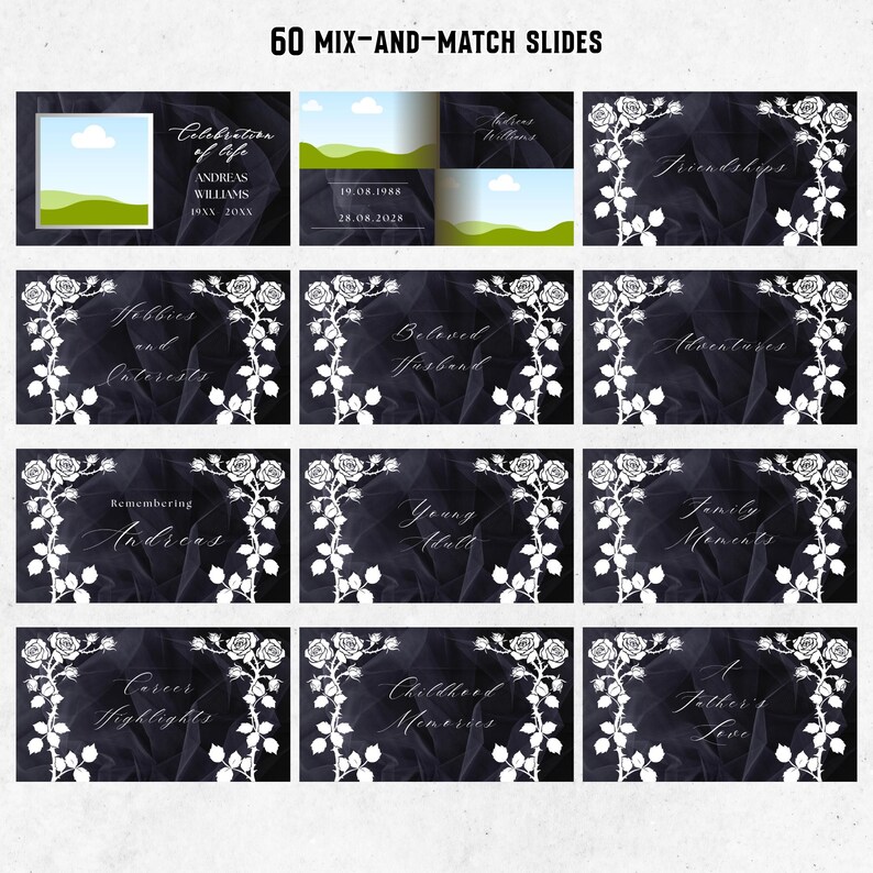 Elegant Black Funeral Tribute – Animated Slideshow Template With Music ...