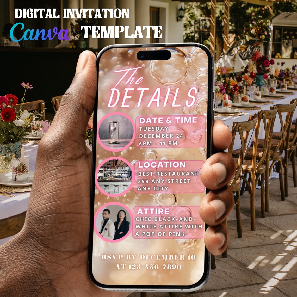 Fun & Chic Animated Birthday Invite, Beige and Golden With Pink Text ...