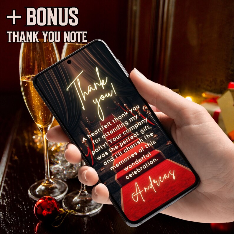 Luxe Graduation Party Invite | Hollywood Gala Style | VIP Red Carpet ...