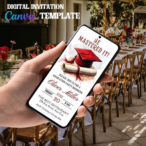Digital Red Grad Party Invitation | Animated College Graduation Ecard ...