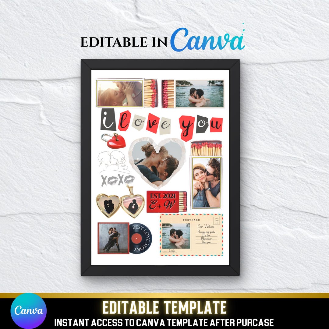 Matchbook Poster for Boyfriend – Last Minute Digital Gift, Editable ...