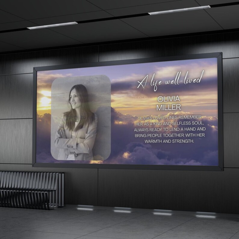 Cloud Sky Funeral Slideshow Template – Canva Editable Memorial Video ...
