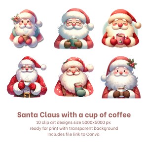 10 Santa Claus Coffee Mug Clipart, PNG Clipart, Christmas Clipart ...