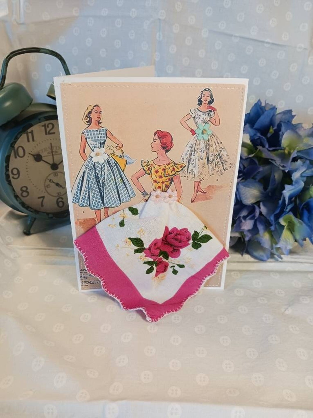 Vintage Handkerchief Any Occasion or Birthday Card/gift. Fashion Woman ...