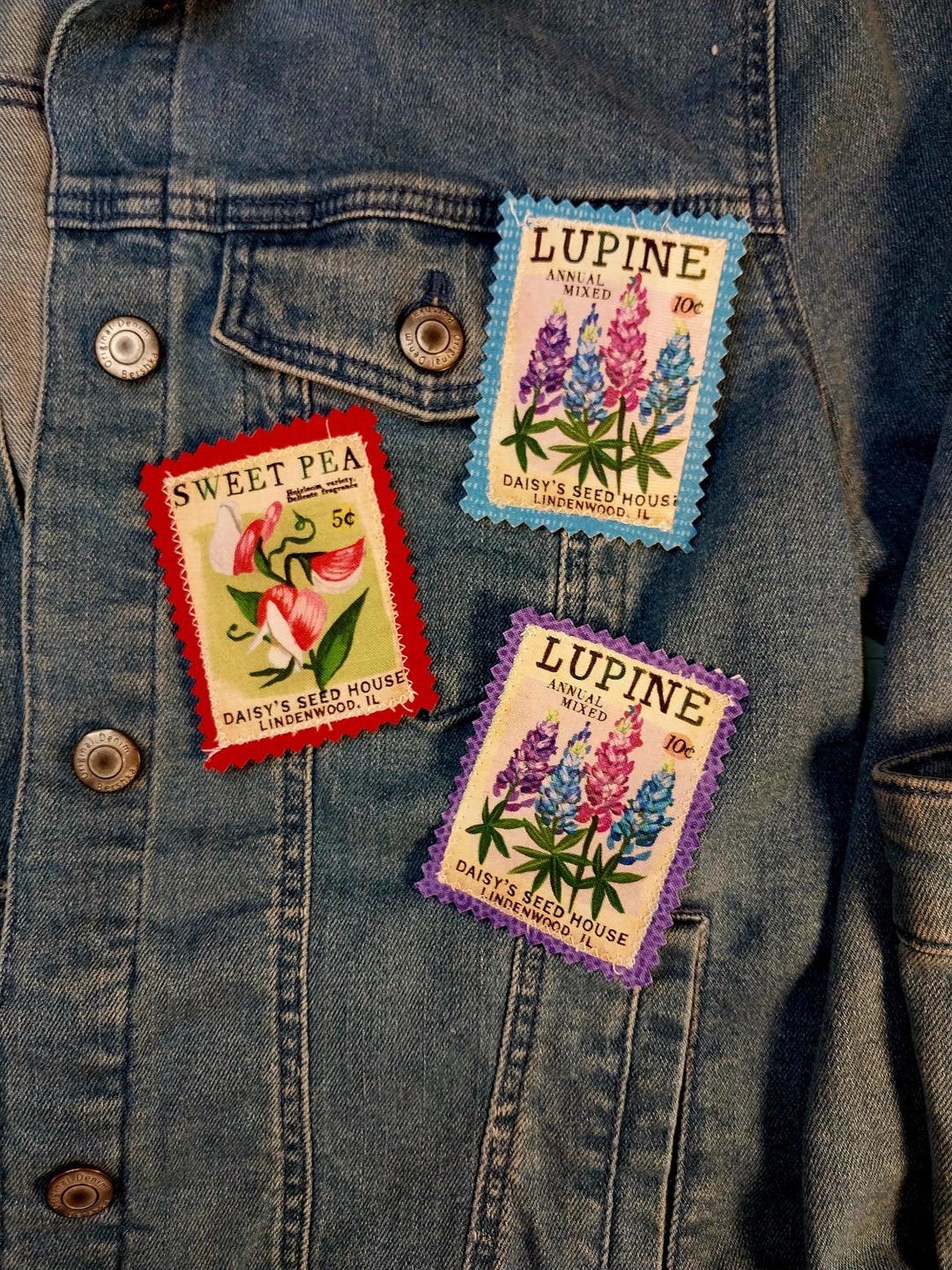 Jean Patch. Retro Seed Packet Denim Repair. Iron on or Sew On. BOHO ...