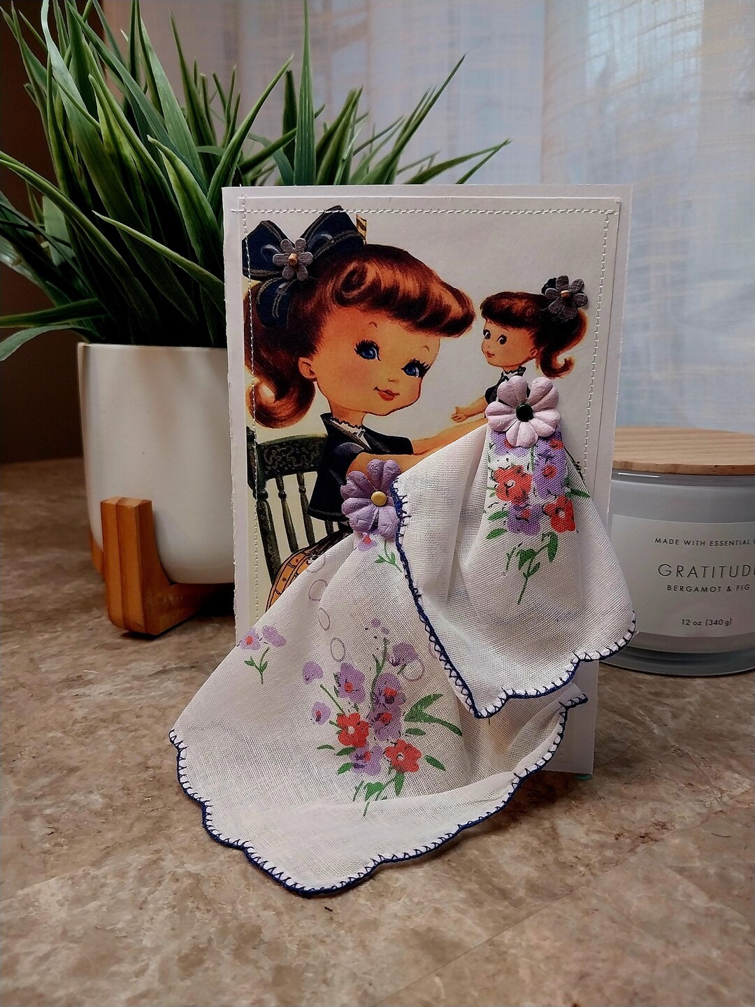 Vintage Handkerchief Card. Any Occasion/birthday Card/gift. Greeting ...