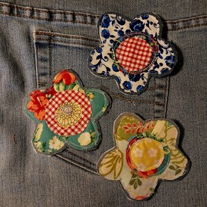 Jean Patch. Retro Flower Power Denim Repair. Iron on or Sew On. BOHO ...