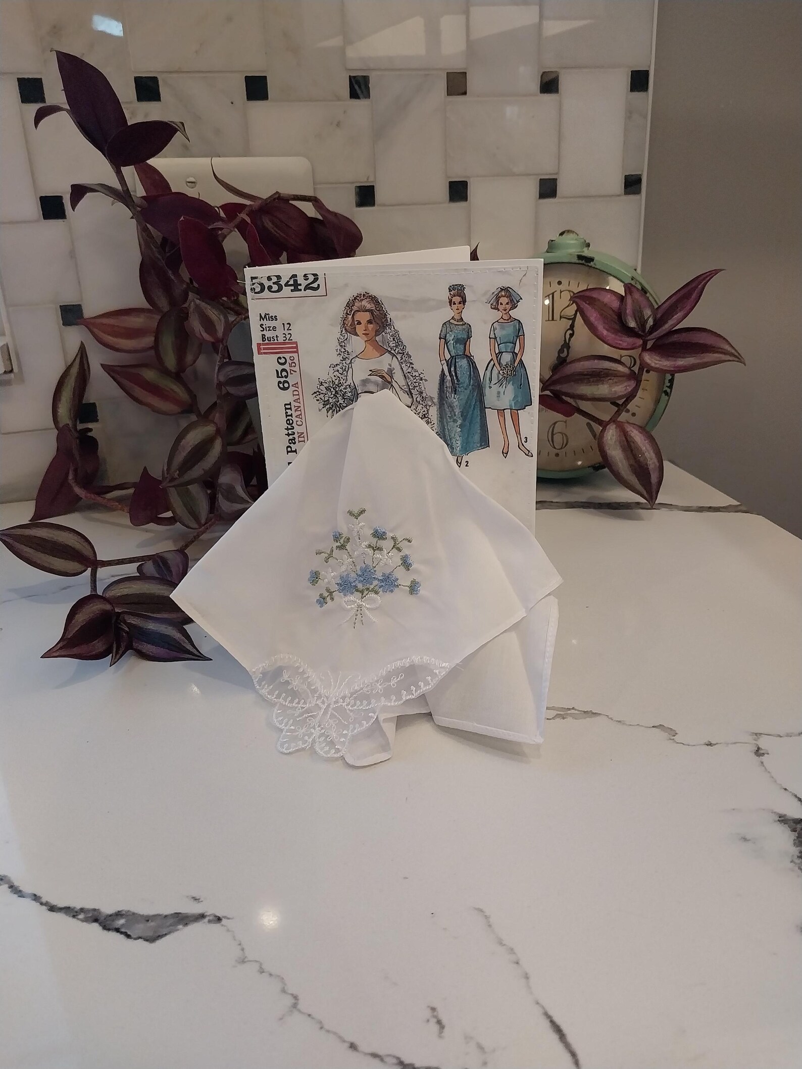 Vintage Handkerchief Dress Wedding Card: Mccall's Pattern, Hanky ...