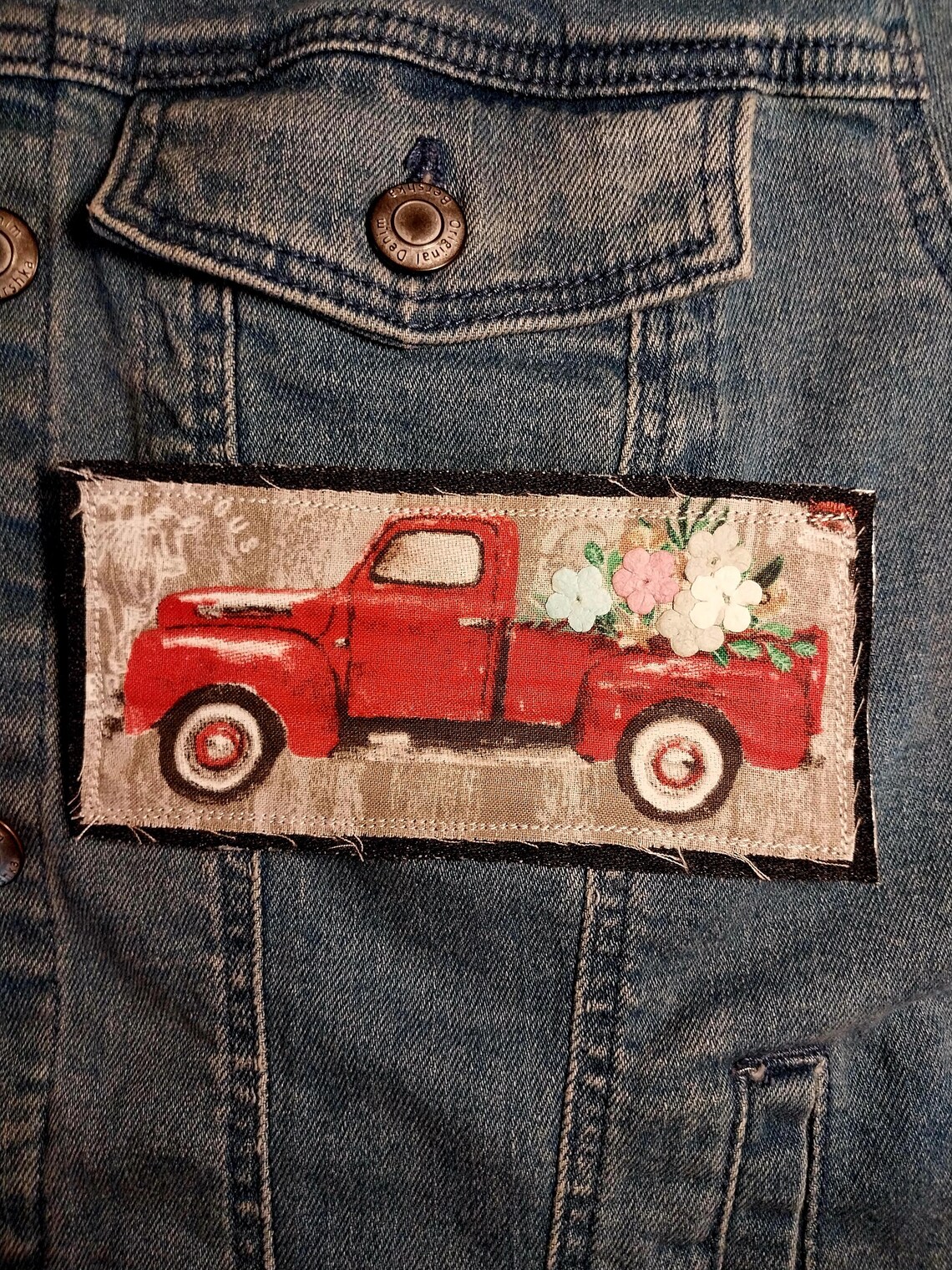 Vintage Red Truck Patch: Handmade Iron-on Applique - Etsy