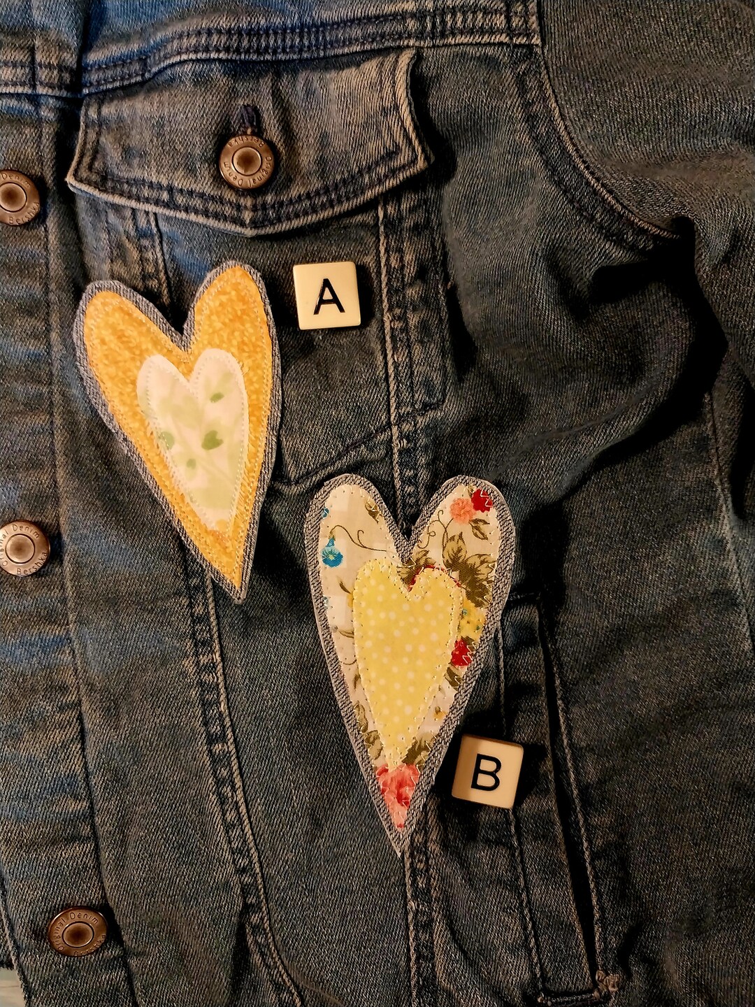 Jean Patch. Retro Heart Denim Repair. Iron on or Sew On. BOHO Patch for ...