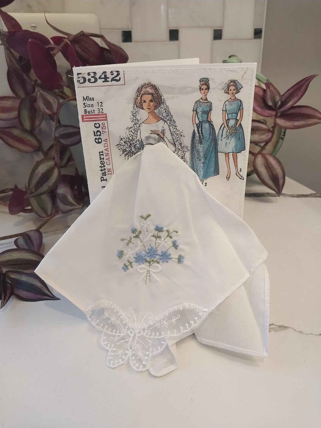 Vintage Handkerchief Dress Wedding Card: Mccall's Pattern, Hanky ...