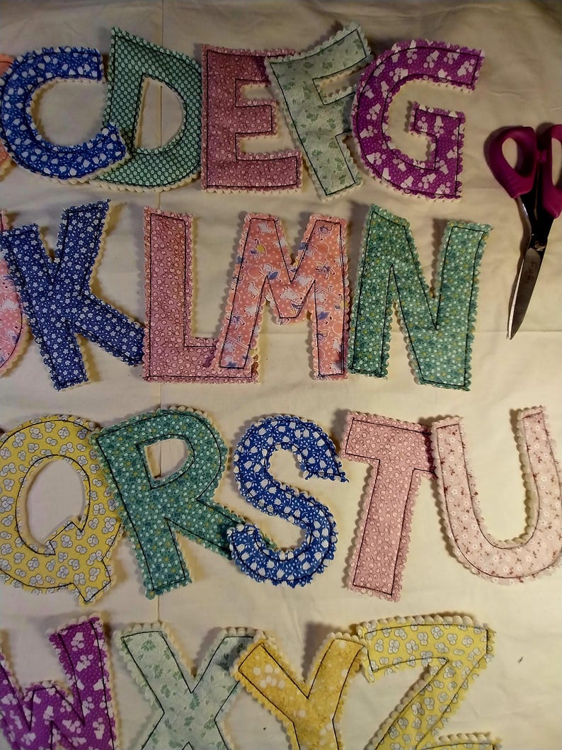 Puffy Quilted Letter Banner / Bunting. Handmade A-Z for Names & Words ...