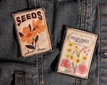 Jean Patch. Retro Flower Power Denim Repair. Iron on or Sew On. BOHO ...