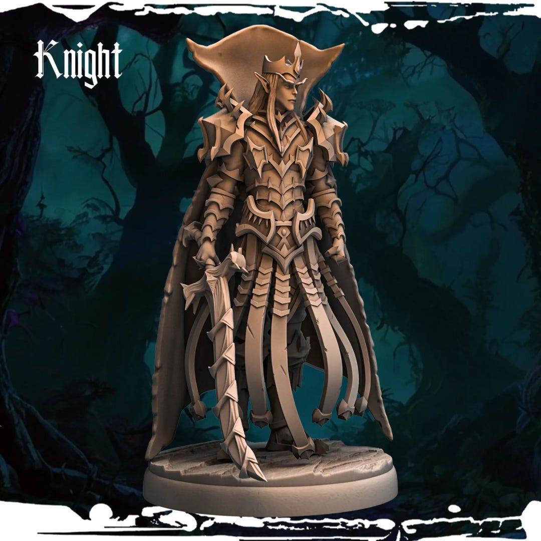 Dark Elf Knight Monolith Arts Army of Darkness D&D Mini Miniature - Etsy