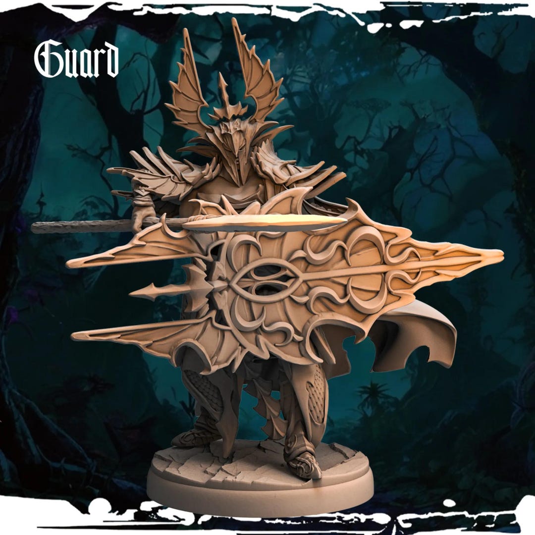 Dark Elf Guard Monolith Arts Army of Darkness D&D Mini Miniature - Etsy