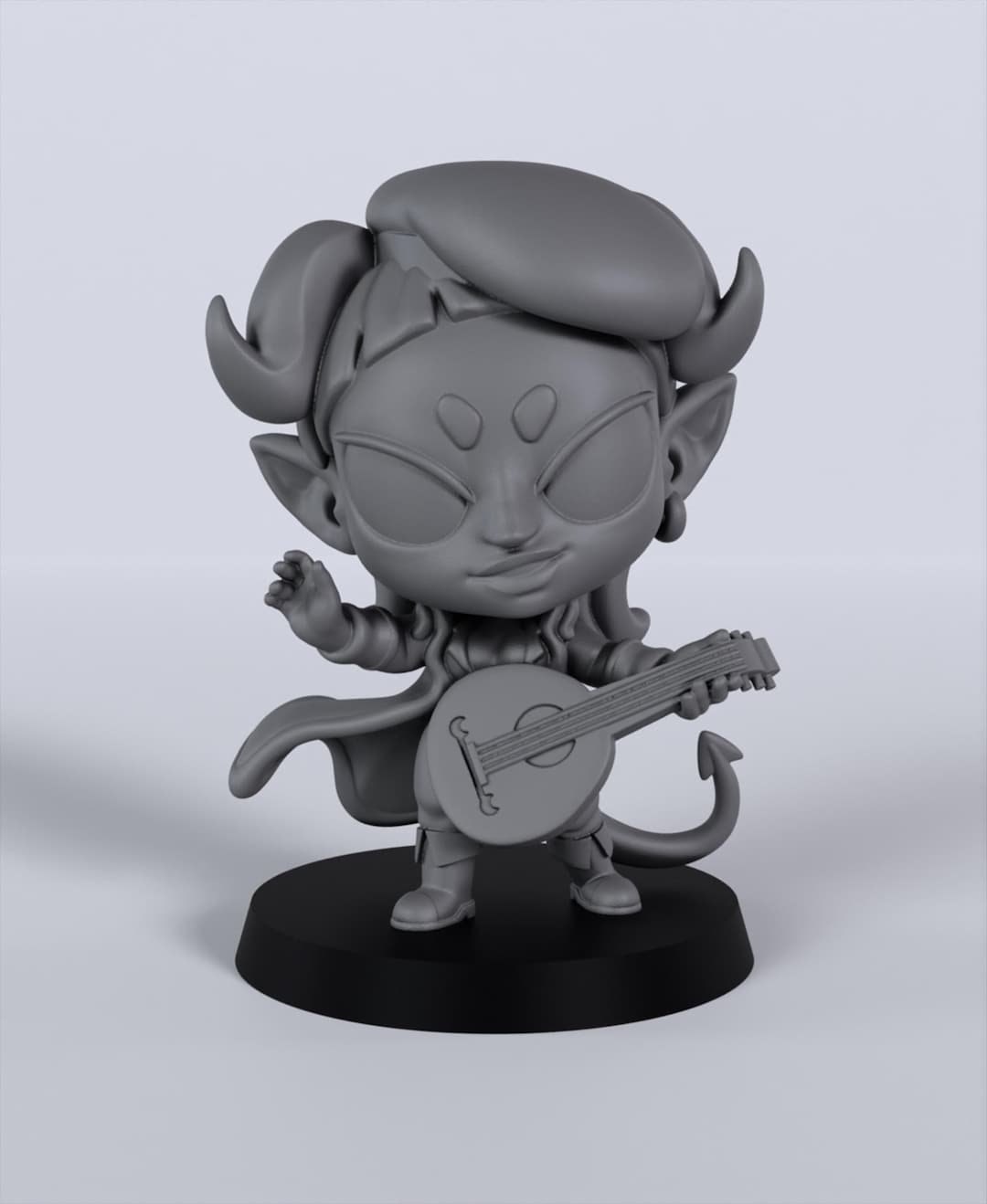 Chibi Female Tiefling Bard Titan Forge D&D Mini Miniature - Etsy