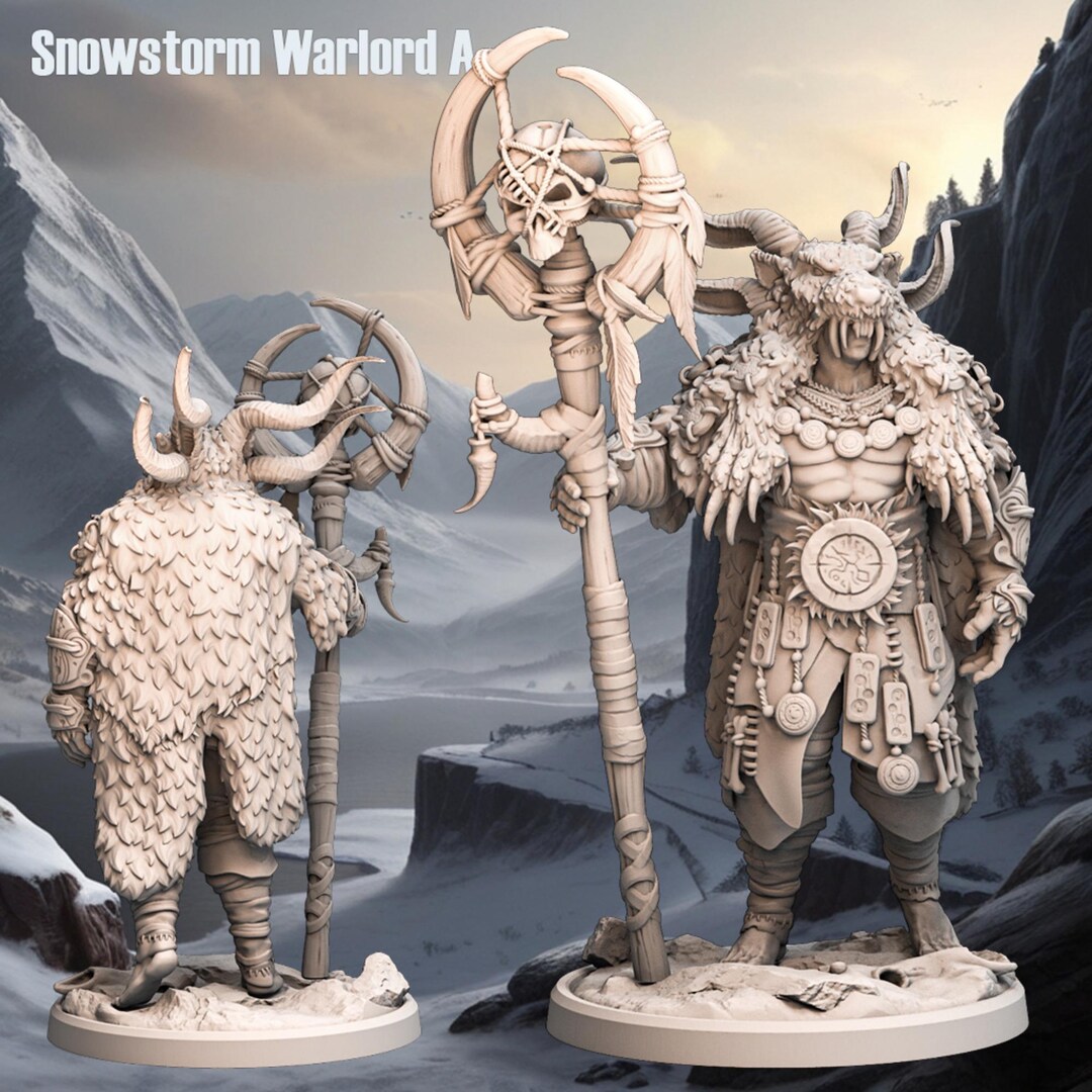 Snowstorm Warlord Monolith Arts D&D 3d Printed Mini Miniature - Etsy