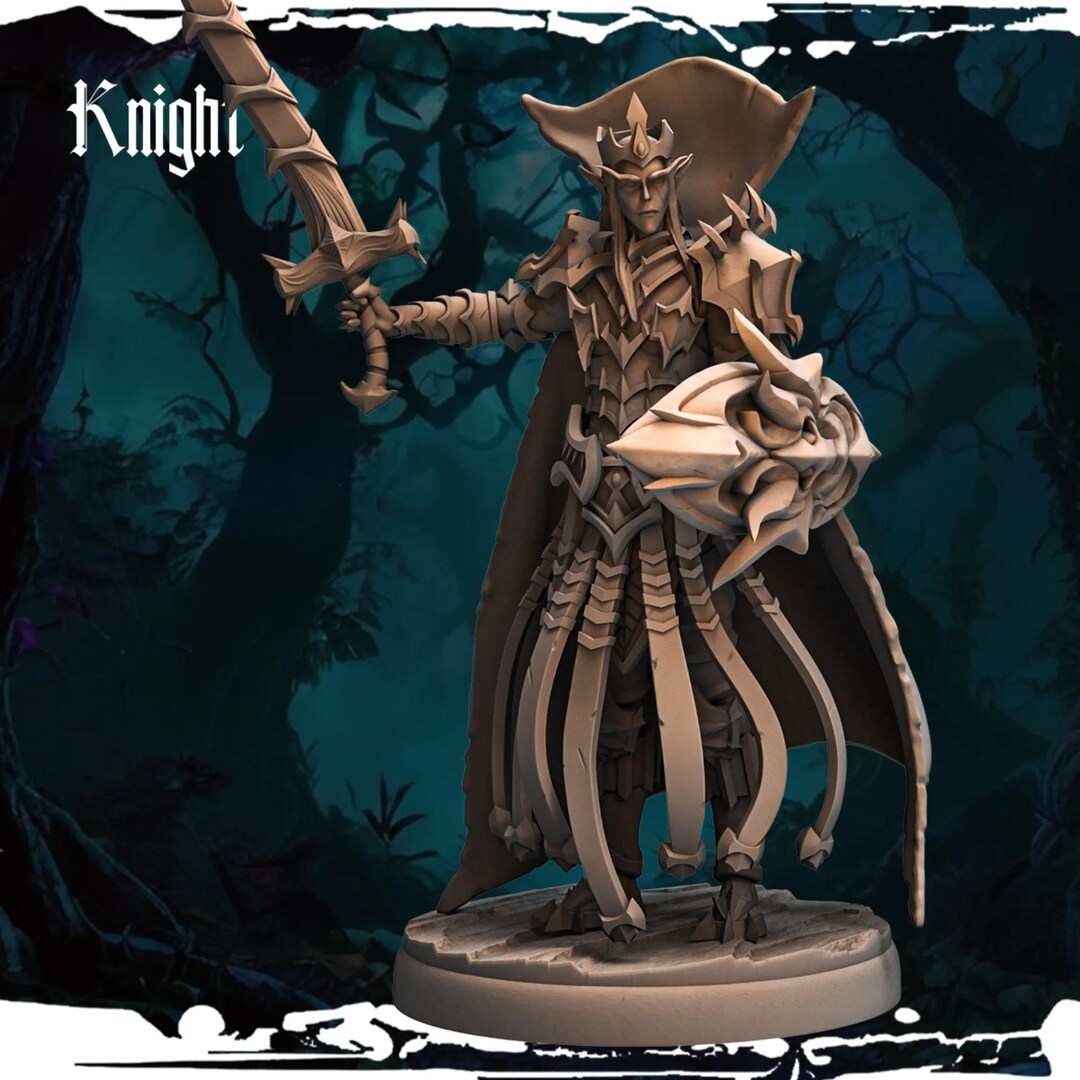 Dark Elf Knight Monolith Arts Army of Darkness D&D Mini Miniature - Etsy