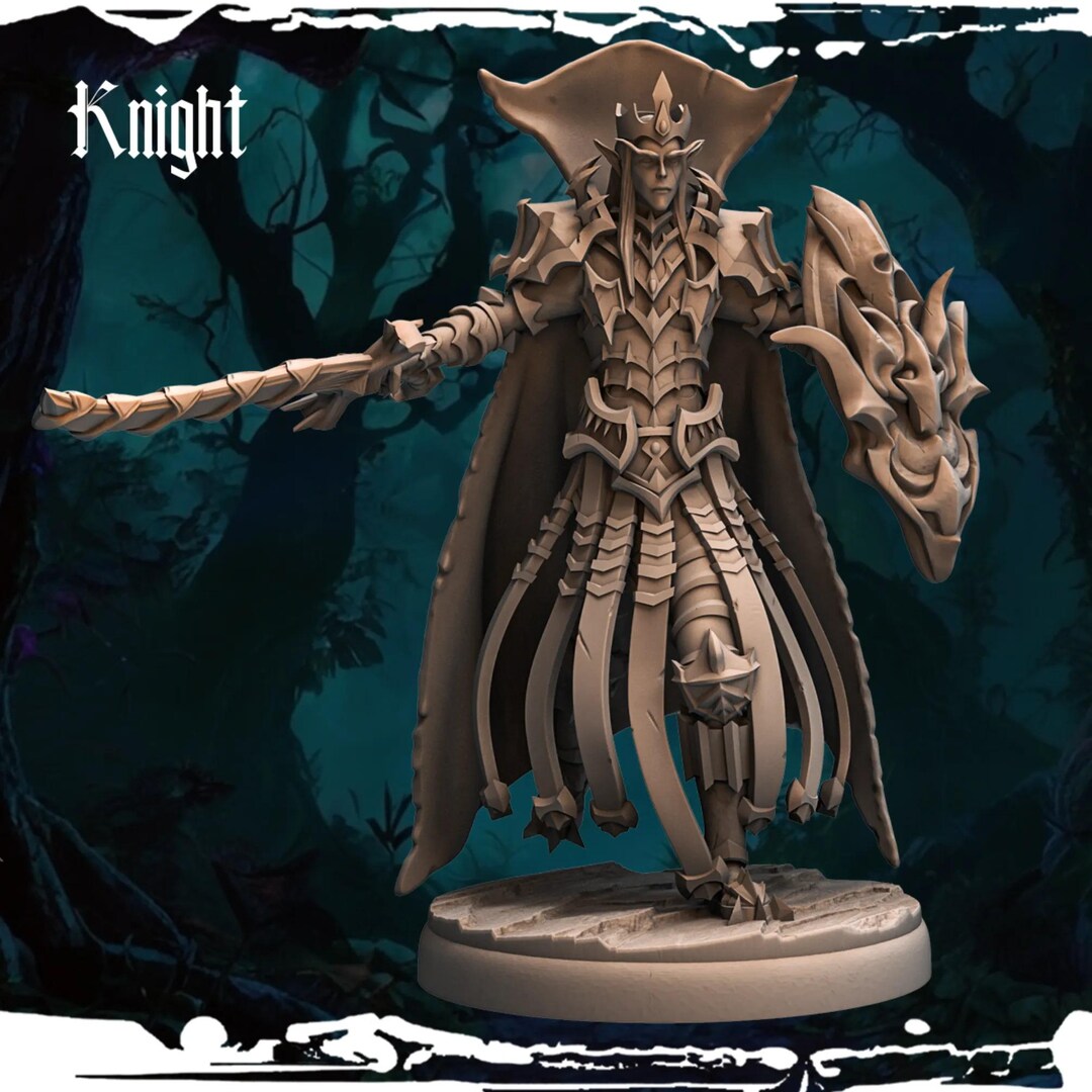 Dark Elf Knight Monolith Arts Army of Darkness D&D Mini Miniature - Etsy