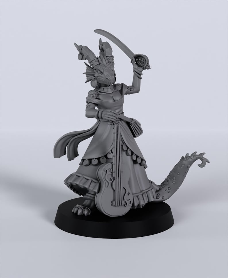 Dragonborn Female Bard Titan Forge D&D Mini Miniature - Etsy