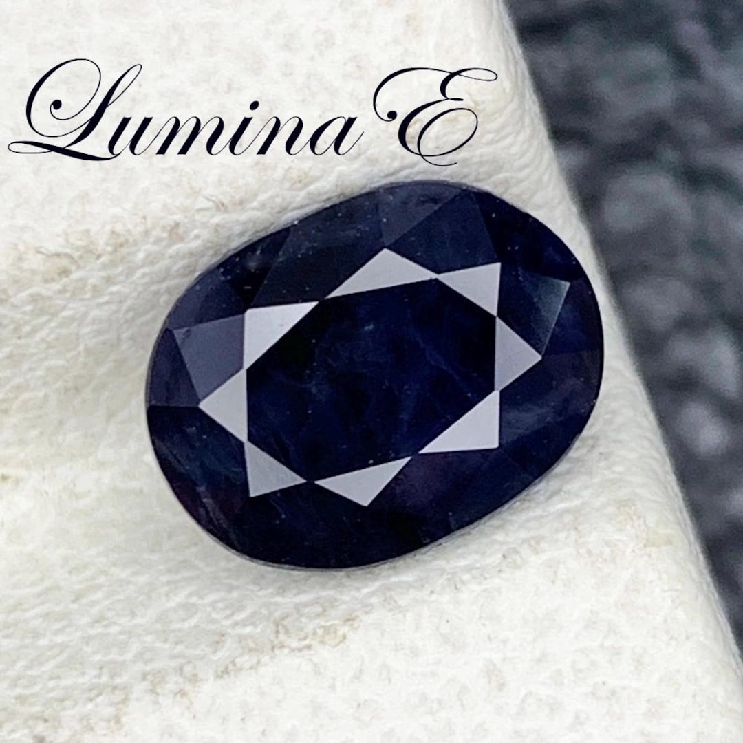 Black Sapphire Gemstone: 1.98 Ct Oval Cut, Surface Diffused - Etsy