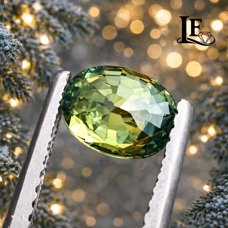 Certified GFCO Natural Parti Sapphire 1.06 CT · Bi-color Yellow Green ...