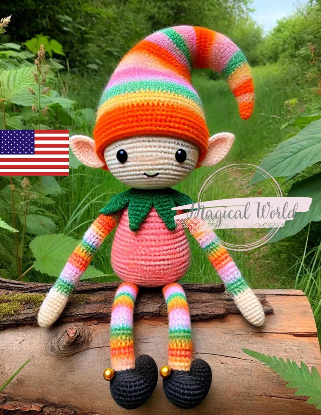 Lucky Elf Crochet Pattern Easy Amigurumi Tutorial Cute Colorful Elf ...