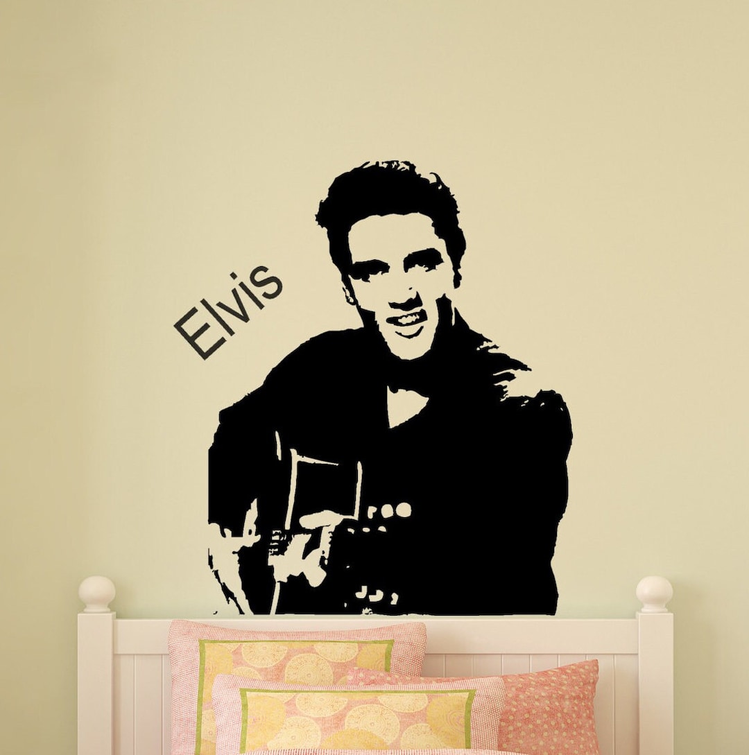 Elvis Presley Wall Decal, Elvis the King Wall Sticker, Rock & Roll ...
