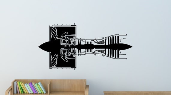 Airplane Wall Decal Jet Engine Wall Sticker Aircraft Jumbo Jet | Etsy