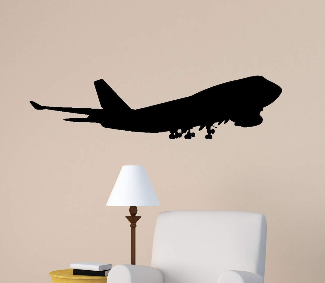Aircraft Wall Decal Jet Airliner Sticker Aviation Room Decor - Etsy